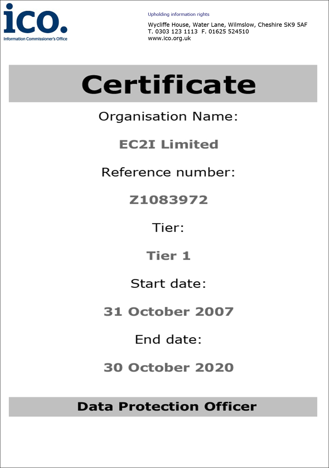 Certifications and associations